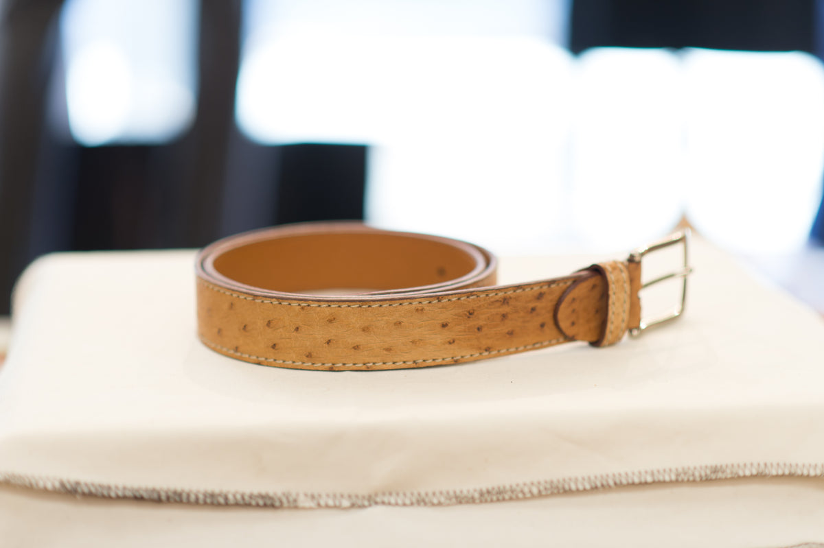 Farnese Authentic Ostrich Belt – Sordillos: Fine Menswear